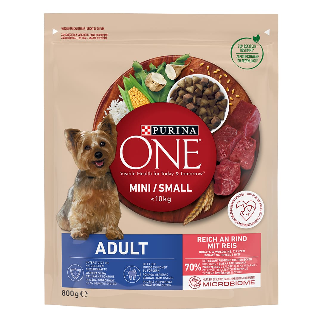 Krmivo pre psov ONE MINI Adult Dog s hovädzím | Purina SK